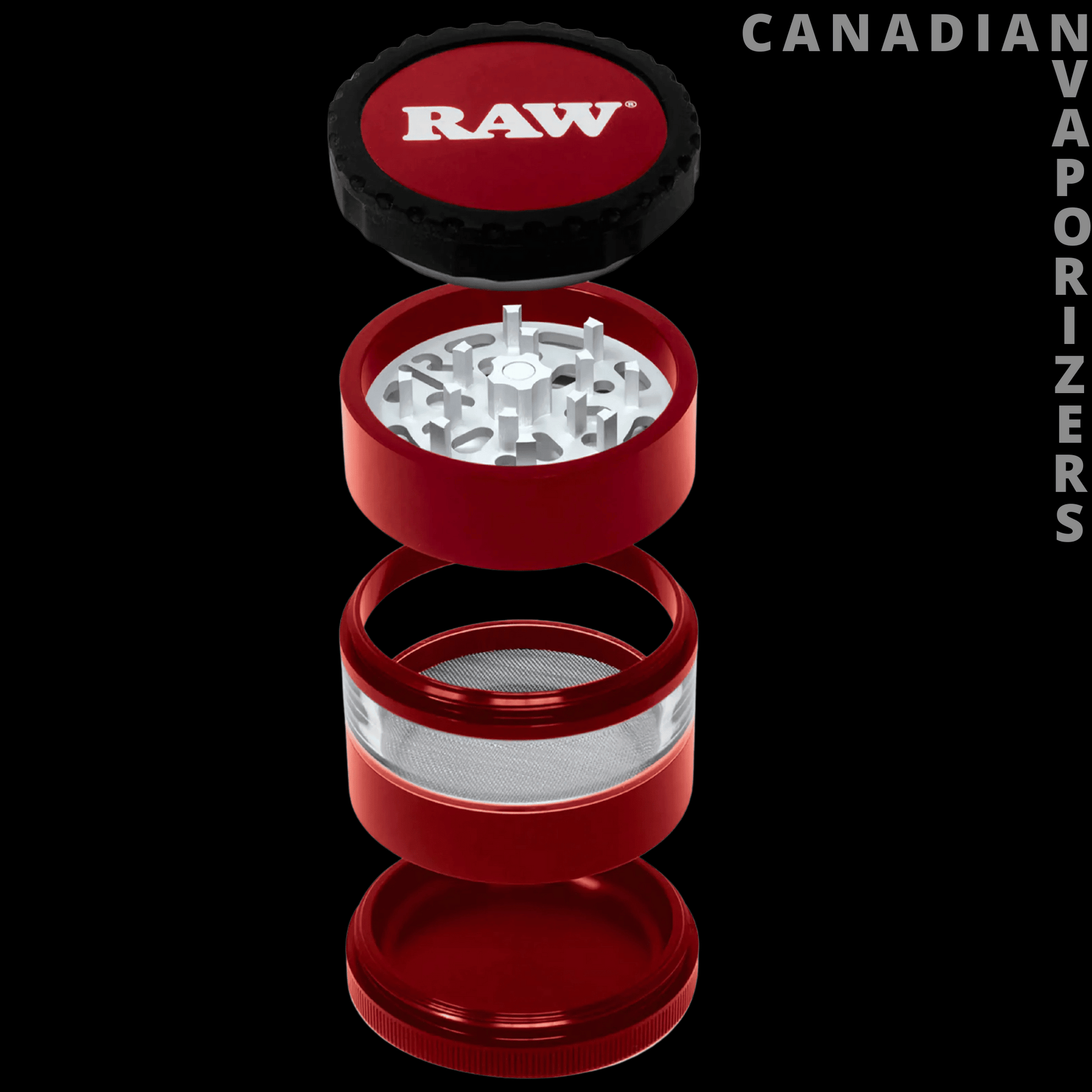 Raw 4-Piece Clear View Grinder – Canadian Vaporizers