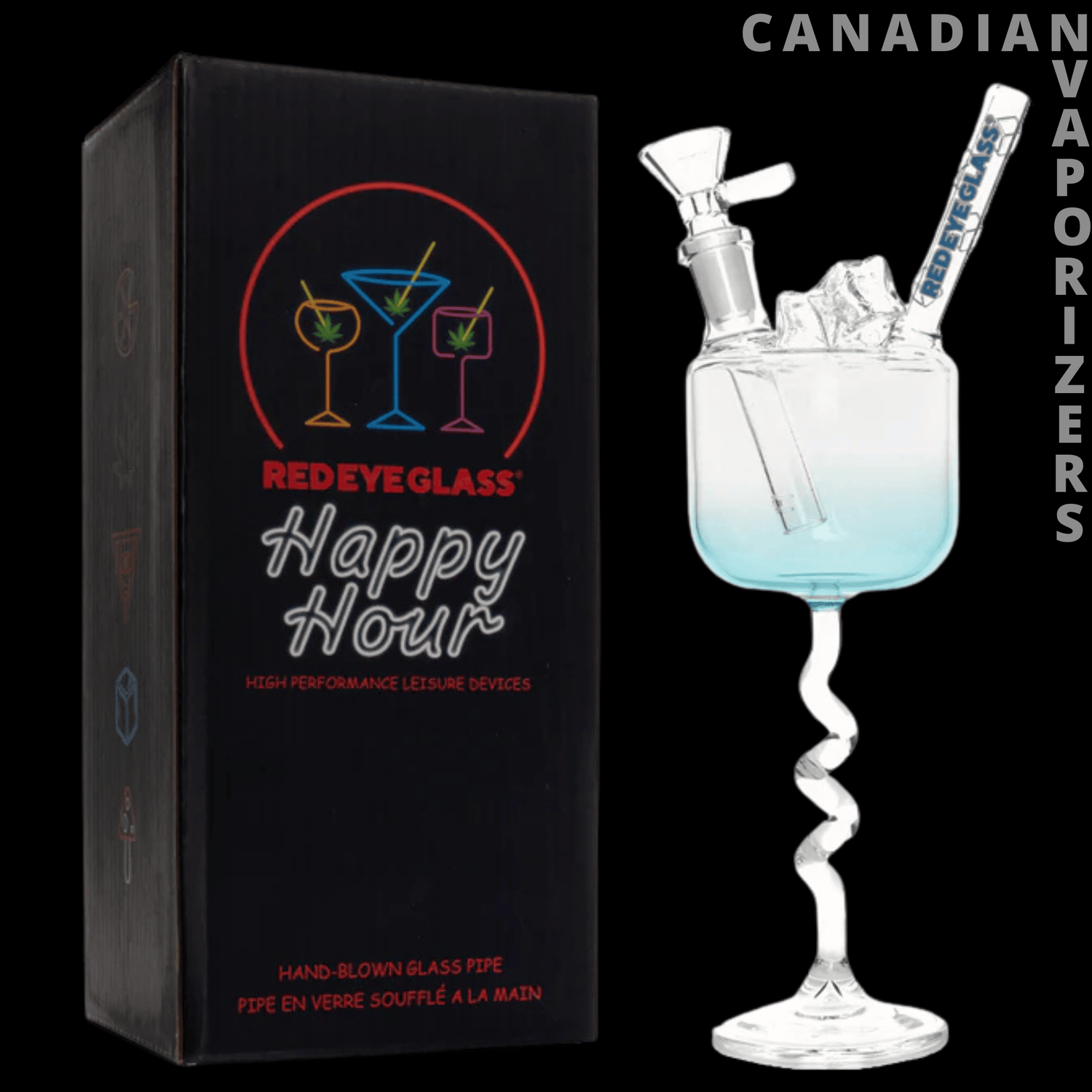 Buy Red Eye Glass 9" Ice-Cold Happy Hour Water Bong | Canada – Canadian ...