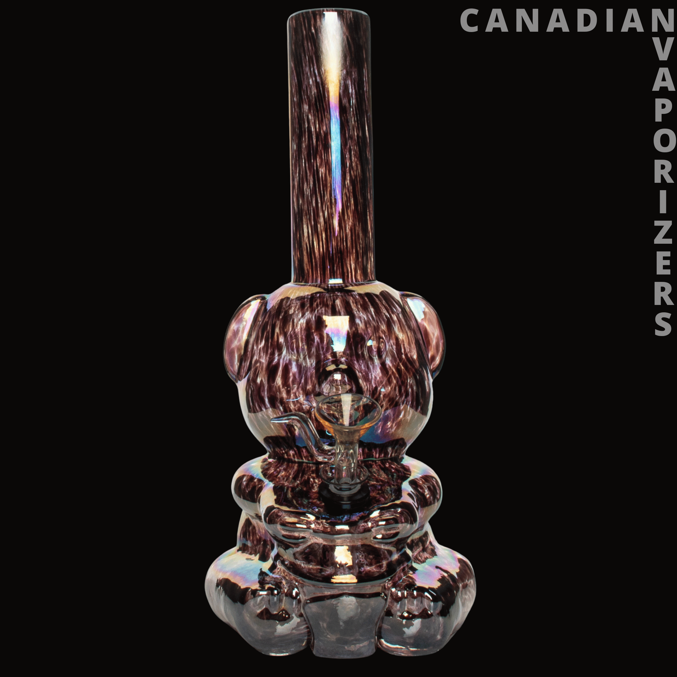 Retro Glass 10" Platinum Metallic Bear Water Pipe – Canadian Vaporizers