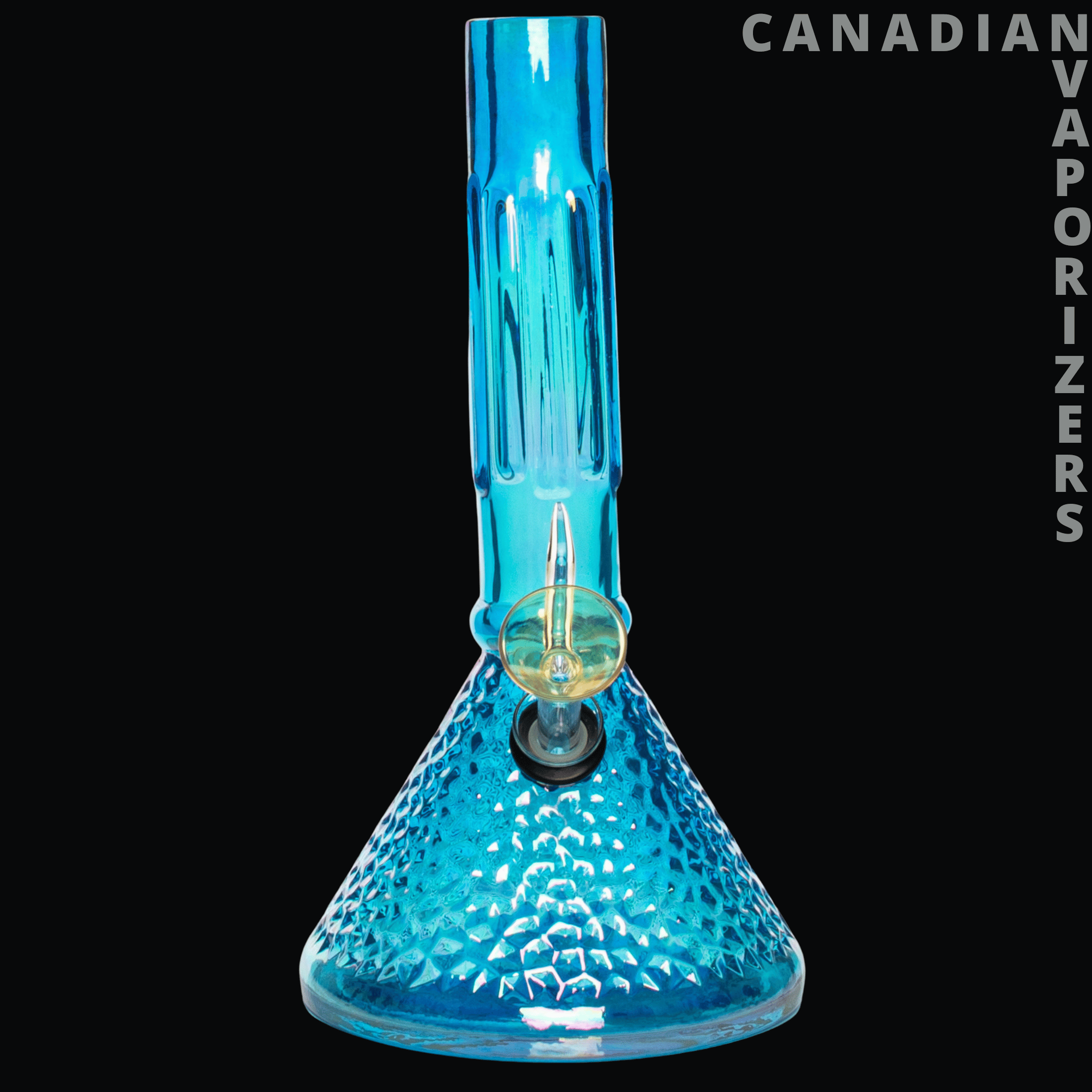 Retro Glass 9" Platinum Metallic Hammered Beaker Base Water Pipe ...
