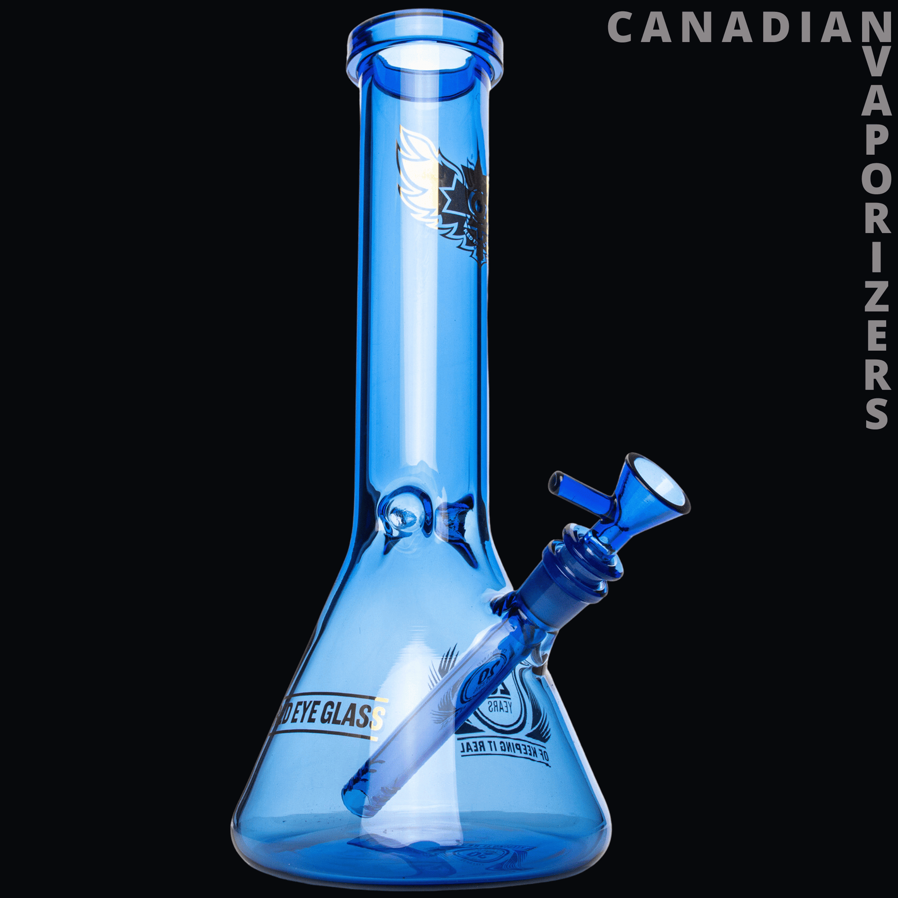 Red Eye Glass 12" 20th Anniversary Beaker Base Water Pipe
