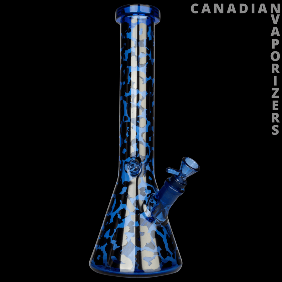 Red Eye Glass 15" Leopard Print Beaker Base Water Pipe – Canadian ...